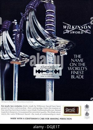 Advertisement for WILKINSON SWORD razor blades magazine advert circa ...