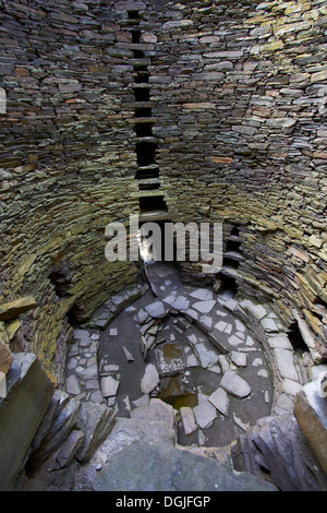 Interior views of Mousa Iron Age Broch, tallest broch and amongst the ...