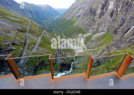 Viewing platform at the Trollstigen or Troll's Footpath, one of the ...