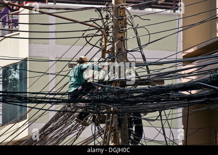 Telephone Pole Guy Wire Installation