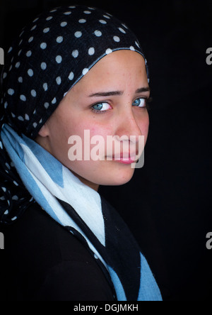 Portrait of a Beautiful Young Kurdish Syrian Woman at Qalaat Samaan in ...