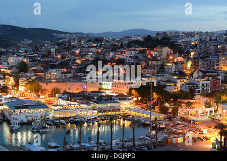 Turkey, Kusadasi. Turkish port city of Kusadasi, located on the Aegean ...