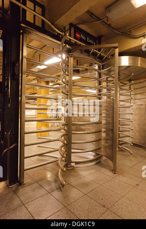 New York City subway turnstile entrance gate Stock Photo - Alamy