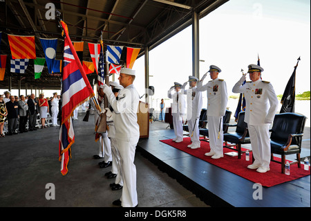 Adm. Harry B. Harris Jr., wife Bruni, right, and Adm. Cecil D. Haney ...