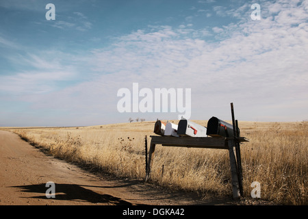 Mail boxes on road side in Ontario Canada Stock Photo - Alamy