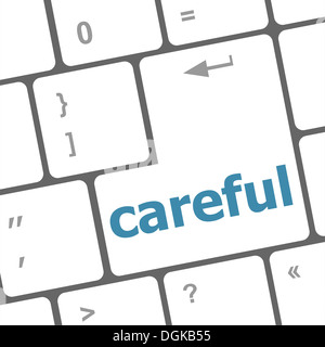 careful word on keyboard key, notebook computer button Stock Photo - Alamy