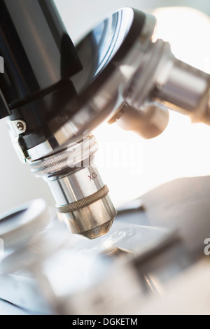 Microscope close-up shot in the laboratory Stock Photo - Alamy