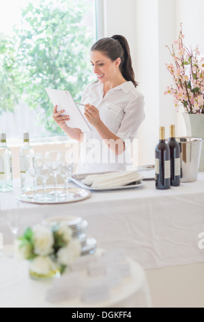 Business Woman Restaurant Owner Dressed Elegant Pantsuit Standing In ...