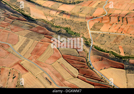 Aerial view, Castilian countryside, Soria, Castile and León, Spain ...