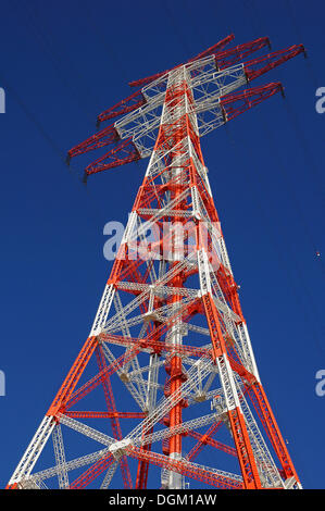 Highest power pole in Europe, Hetlingen, Schleswig-Holstein Stock Photo ...