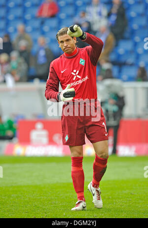 Bremen goalie Tim Wiese gestures during the UEFA Champions League match ...