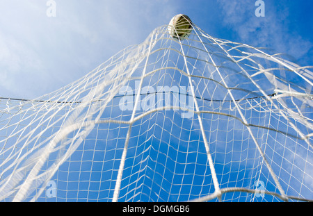 soccer ball is in goal net during a match Stock Photo - Alamy