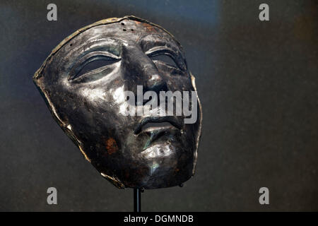 Face mask of a Roman cavalry helmet, enlarged replica, Varus Battle ...
