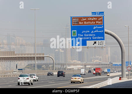 Sheikh Zayed street street traffic traffic signs inscription Stock ...