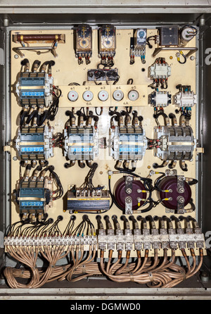 Vintage switch control panel with many buttons Stock Photo - Alamy