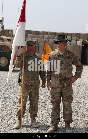 1st Air Cavalry Brigade commander Col. Cain Baker (center-left ...