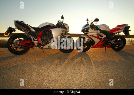Two motorcycles, Yamaha R1 Stock Photo - Alamy