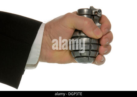 Hand Holding grenade Stock Photo - Alamy
