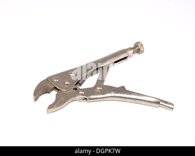 Chrome vice grip on a white background Stock Photo - Alamy