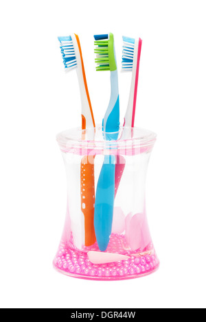 Toothbrush, glass, basket Stock Photo - Alamy
