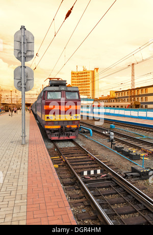 Nizhny Novgorod, Russia, Moskovsky railway station, waiting room. 13.02 ...