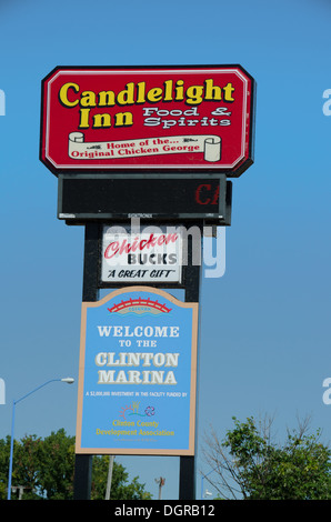 Sign for the Candlelight Inn which is a popular restaurant in Rock ...