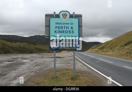 Welcome sign to Perth and Kinross , Scottish Highlands, Scotland, UK ...