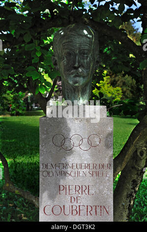 Statue of Baron Pierre de Coubertin, Olympic Games Founder Stock Photo ...