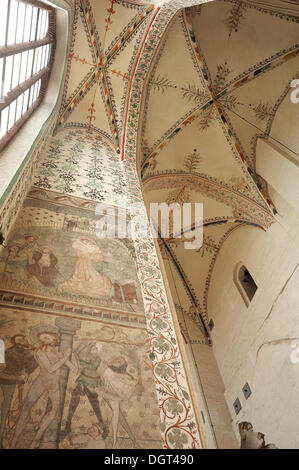 Cross vault, ceiling with frescoes from the Middle Ages, St ...
