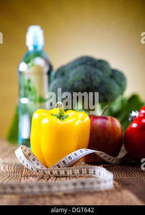 Food and measure tape ,fitness, sun Stock Photo - Alamy