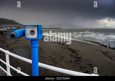 Aberystwyth Wales UK, October 25 2013 A man jogging along the seafront ...