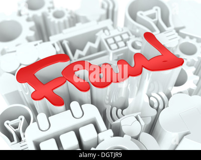 Red word FRAUD on white background. Isolated. 3D illustration Stock ...