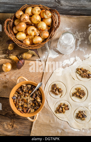 Dumpling and its ingredients Stock Photo - Alamy