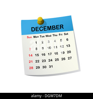 December calendar 2014 Stock Photo - Alamy