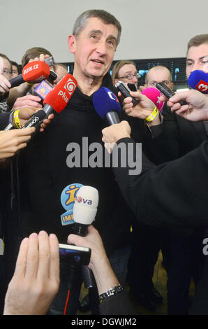 Leader of ANO political movement Andrej Babis walks to address the ...