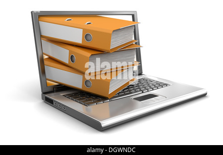 Laptop and Folder (clipping path included Stock Photo - Alamy
