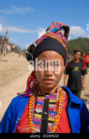 Portrait of an Akha woman Laos Stock Photo - Alamy