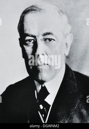 A photograph of President Woodrow Wilson of the United States and ...