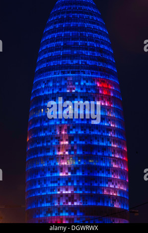 Torre Akbar by night Barcelona Catalunya Spain Stock Photo - Alamy