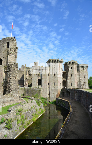 15th century Raglan Castle, Raglan, Monmouthshire, Wales, United ...