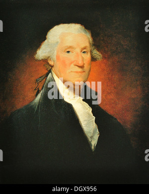 George Washington (Vaughan portrait), painting by Gilbert Stuart 1795 ...