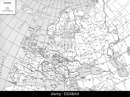 Old map of Europe, 1930's Stock Photo: 62045260 - Alamy