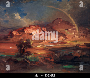 THE CEMETERY AT PRONOIA NEAR NAUPLIA, by Carl Rottmann, 1841-47, German ...