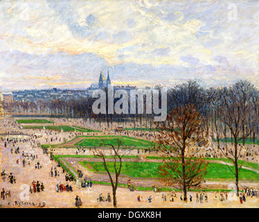 Garden of the Tuileries, Winter Afternoon, by Camille Pissarro, 1899 ...