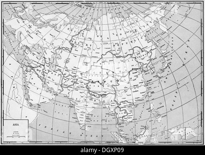 Vintage map of Asia 1930s Stock Photo - Alamy