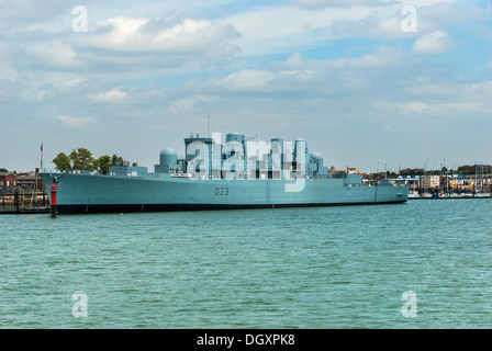 HMS Bristol ( D23) at the Royal Navy base, Portsmouth Harbour, England ...