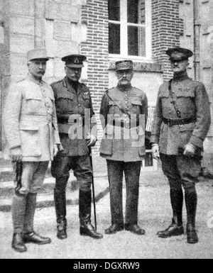 General Ferdinand Foch, General Philippe Petain and President Raymond ...