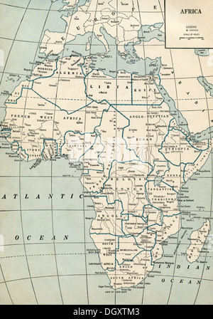 Old map of Africa, 1930's Stock Photo - Alamy
