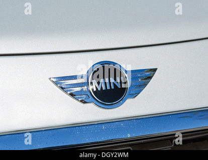 Mini Cooper badge on the front of an original 1960's vintage mini car ...