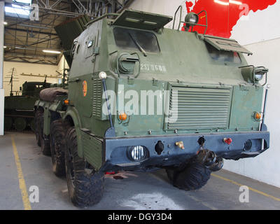 Self-propelled multiple rocket launcher system BM-27 Uragan Stock Photo ...